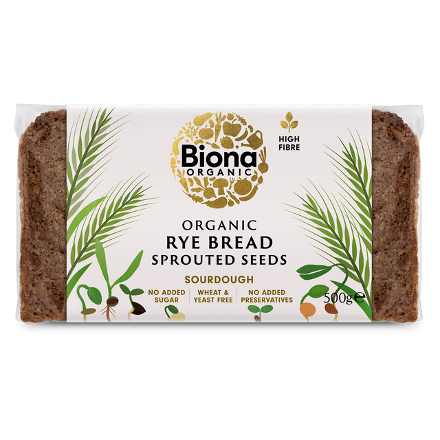 Organic Rye Bread with Sprouted Seeds 500g | Biona Organic