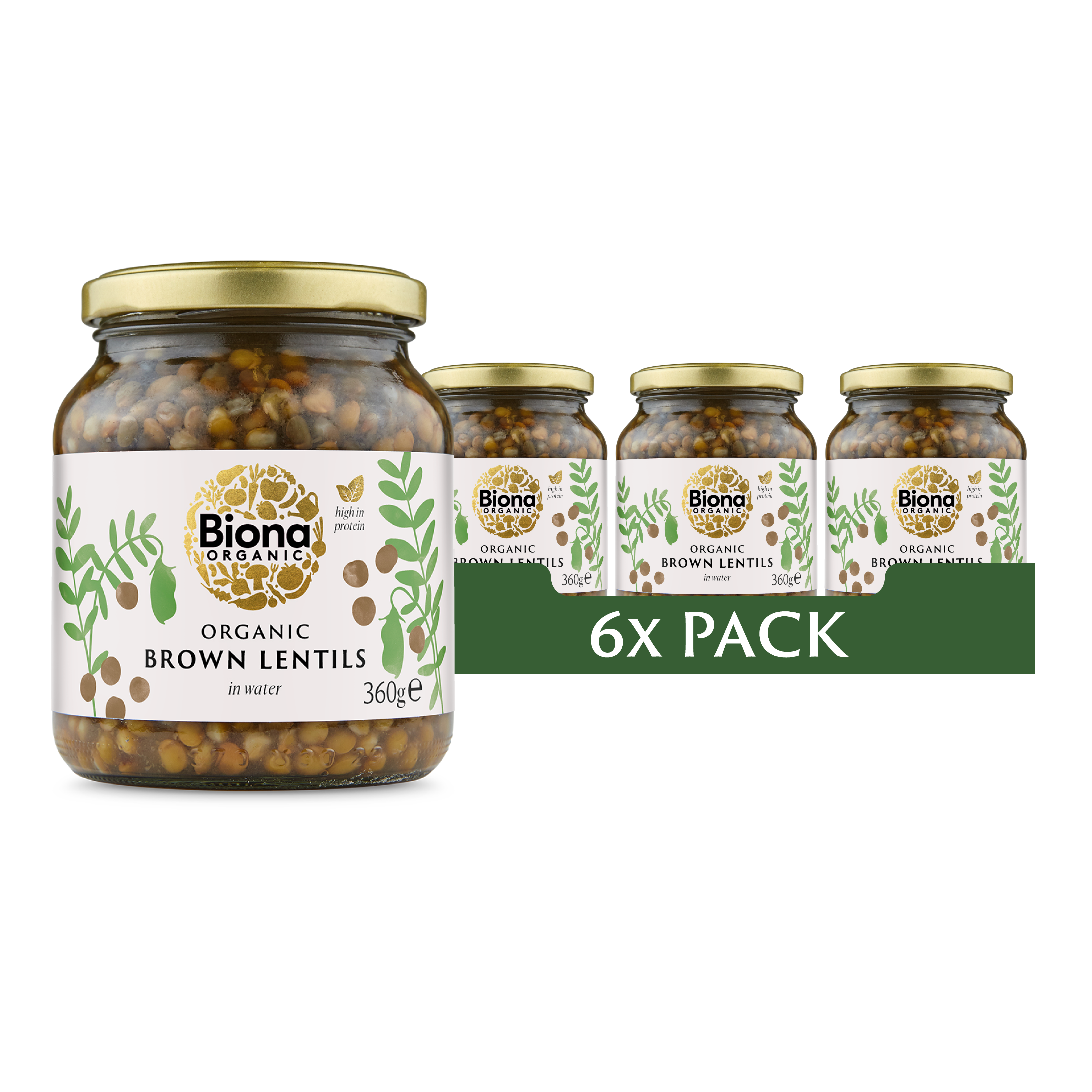 Brown Lentils 6x360g – Biona