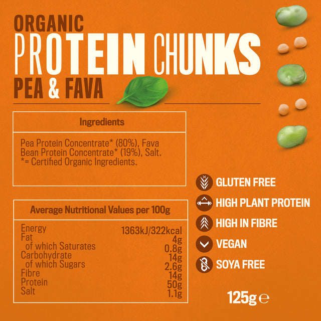 PEA & FAVA PROTEIN CHUNKS 125g – Biona