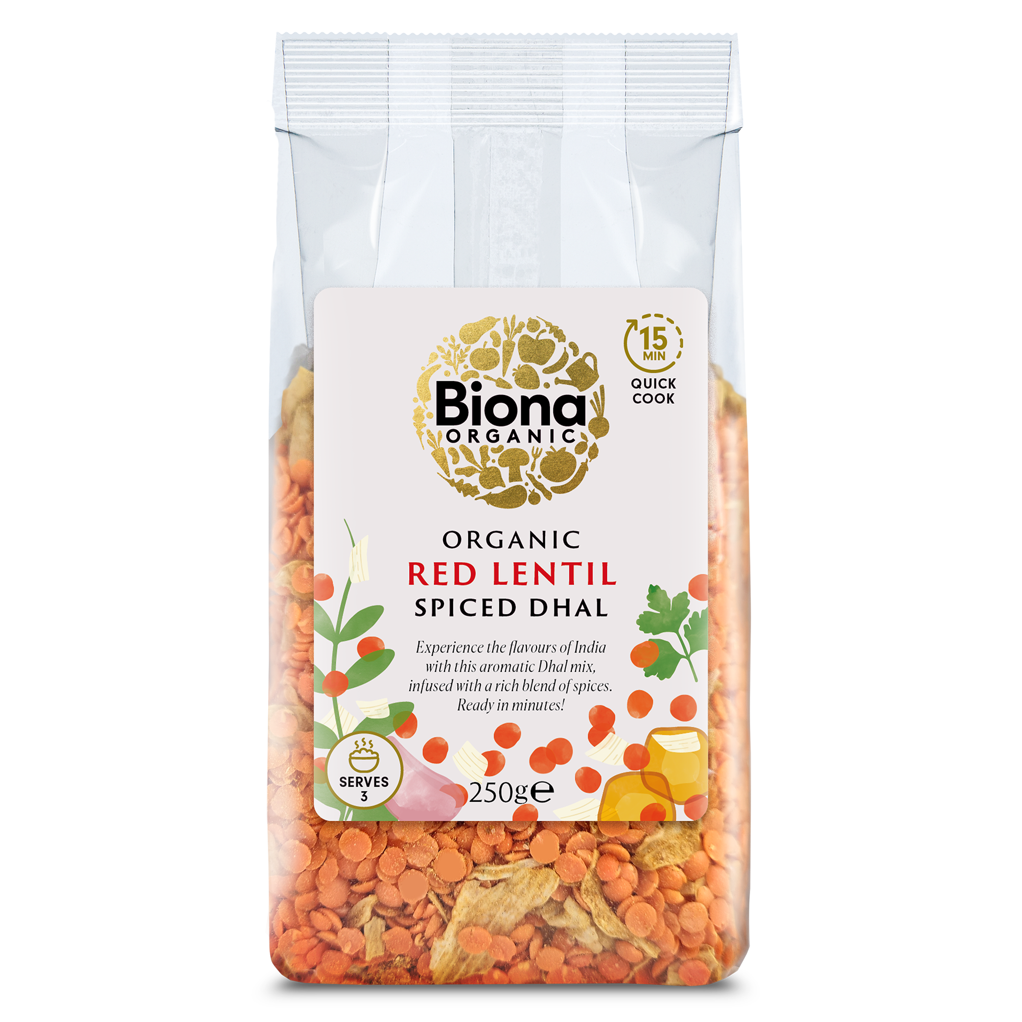 Spiced Red Lentil Dhal 250g – Biona