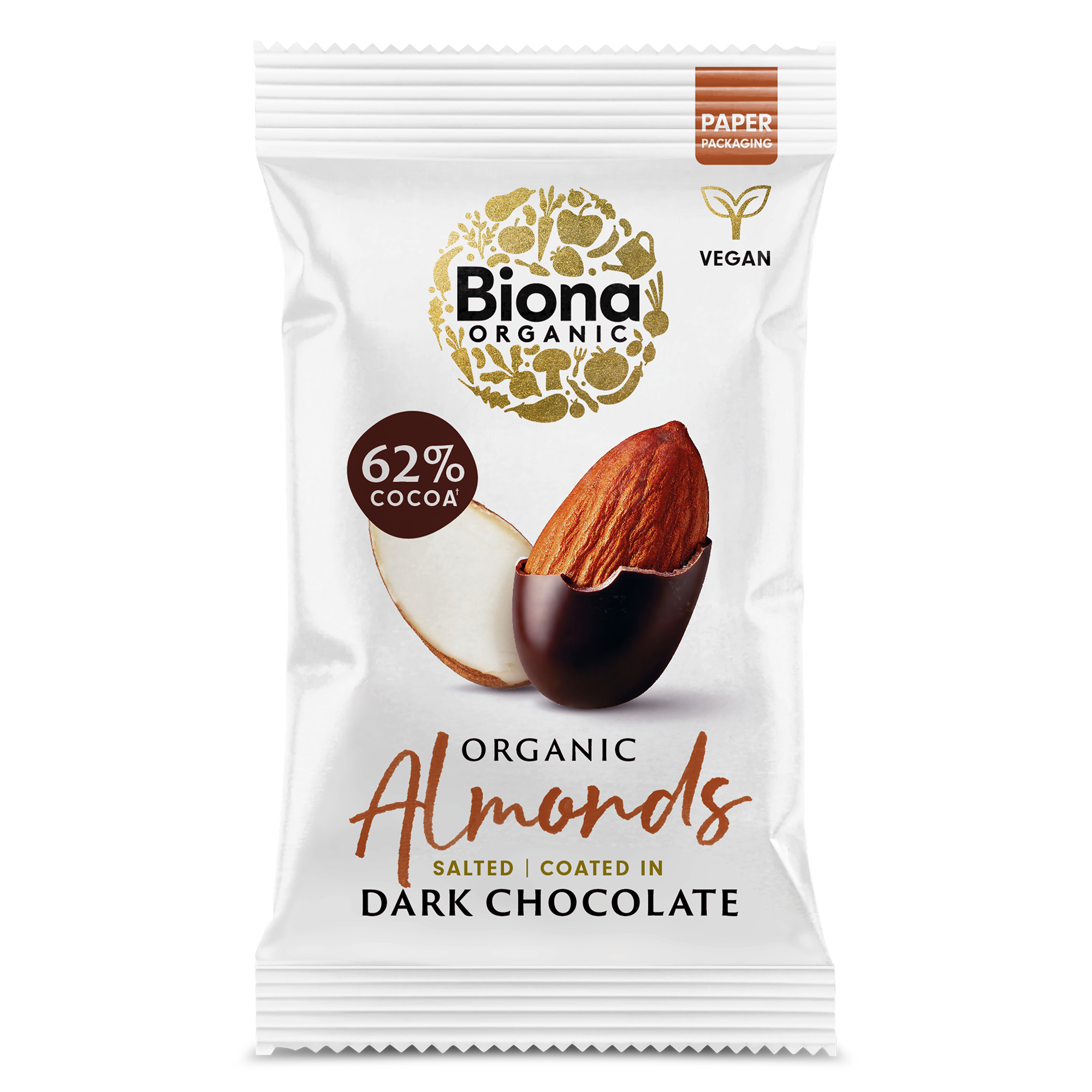 DARK CHOCOLATE ROASTED ALMONDS 30g – Biona