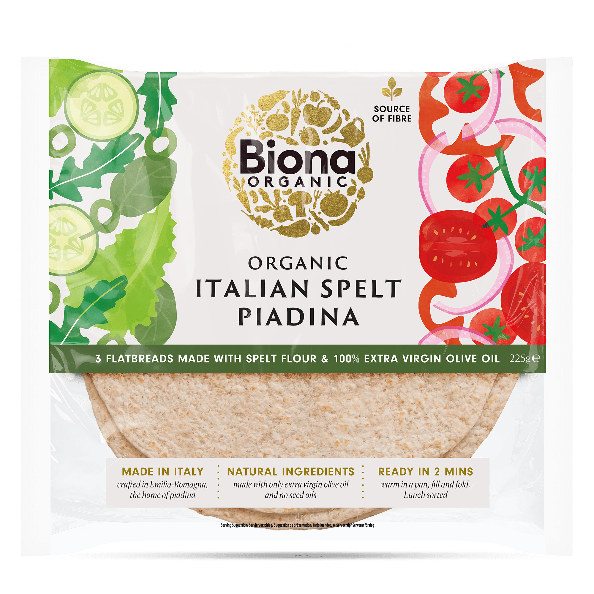 Italian Spelt Piadina Flatbreads 225g – Biona