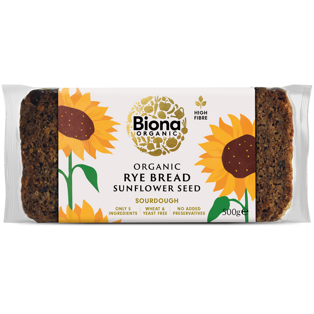 Organic Rye Bread with Sunflower Seed 500g | Biona Organic