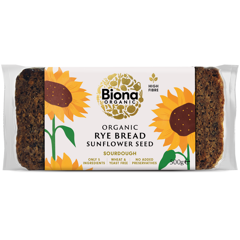 Organic Rye Bread with Sunflower Seed 500g | Biona Organic