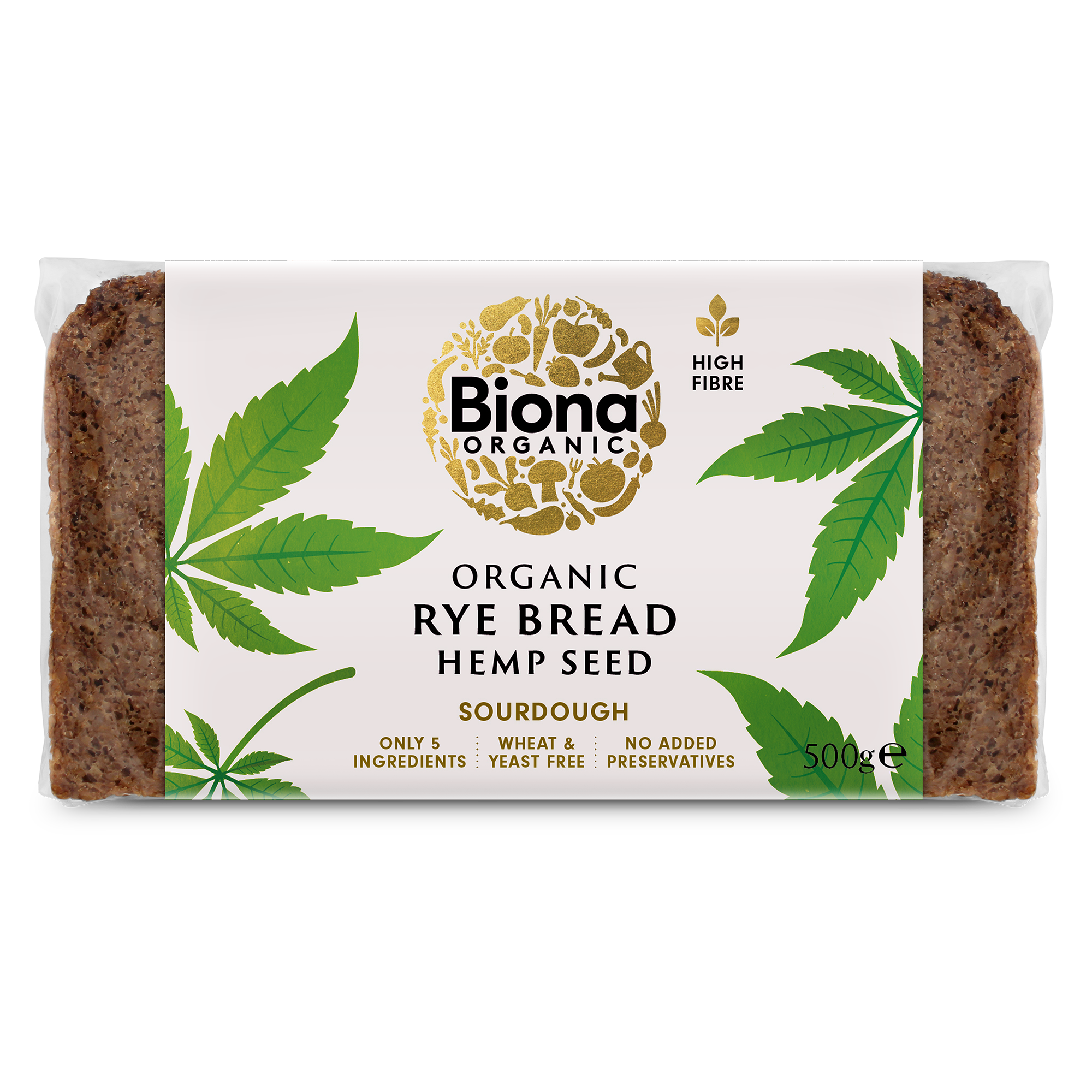 Organic Rye Bread Hemp Seed 500g | Biona Organic